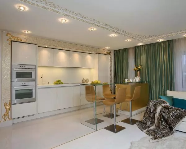 Bucătărie-camera de zi AR Deco cu modele de așezare