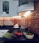 オリエンタルスタイルのキッチンの作業領域のデザイン