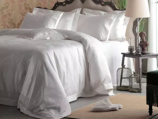 Beautiful bed linen on the bed