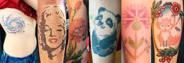 Exemplos de tatuagem de bordados.