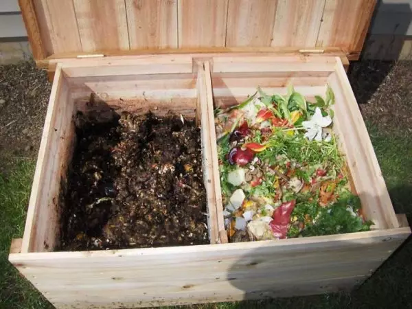 Boks for kompost med to rum