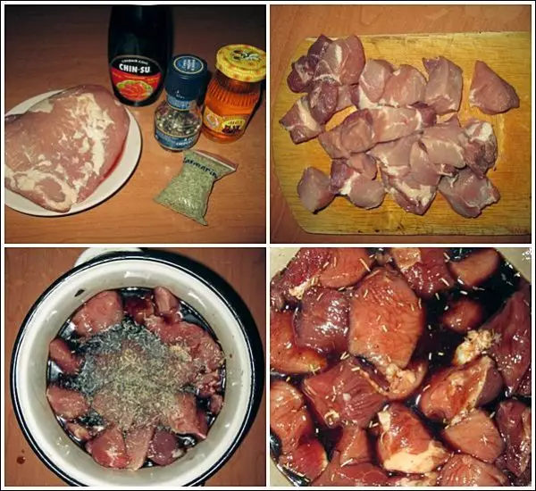 Svinekjøtt i soy-honning marinade
