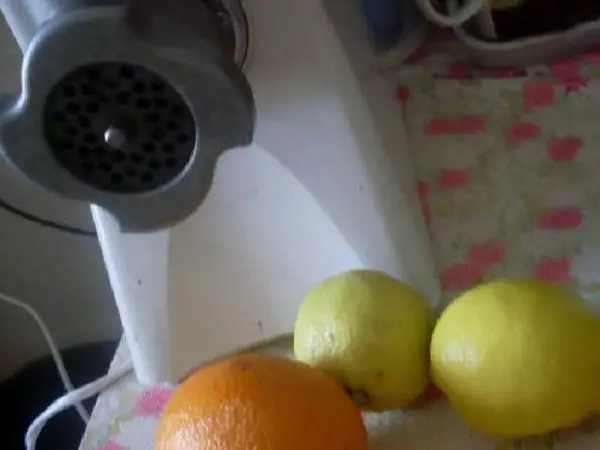Nika citrus 'ya'yan itatuwa a kan nama grinder