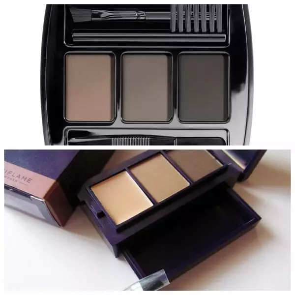 Shadows Eye Le Sourcil de Chanel từ Chanel (từ trên cao) và một bộ chỉnh sửa lông mày từ Oriflame (dưới cùng)