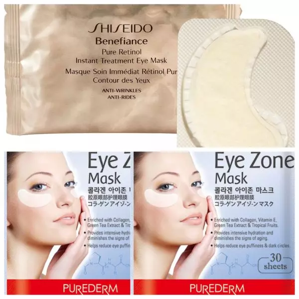 Patches Benefiance Wrinkle24resist, Eye Mask fra Shiseido og Collagen Eye Zone Mask fra Purederm