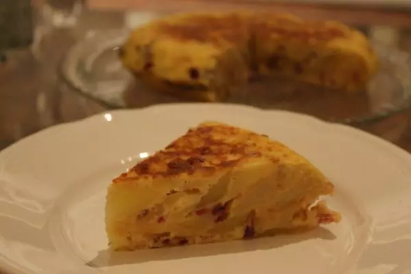 Portion of potato omlet