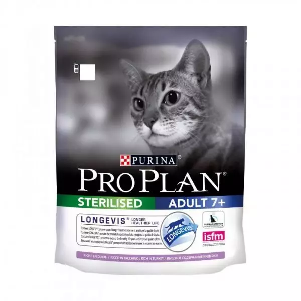 Proplan (Pro Plan) Gatos para gatos e gatitos, animais esterilizados: revisión, composición, alcance, vantaxes e contras, comentarios veterinarios 3437_8