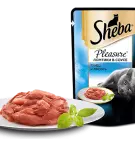 Makanan basah Sheba Pleasure Tuna dan Salmon