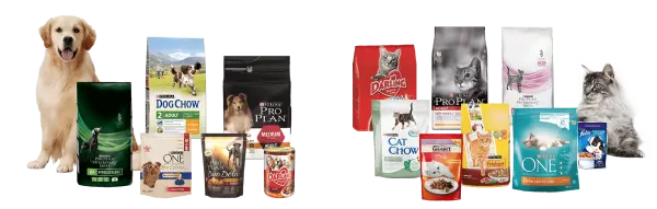 Assortment of purina.