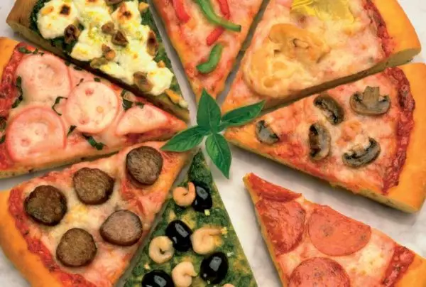 Pizza med olika fyllningar