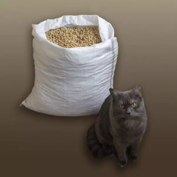Katt och väska med fyllmedel