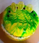 Cake in yellow-green colors