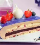 Mousse cake with icing in the context