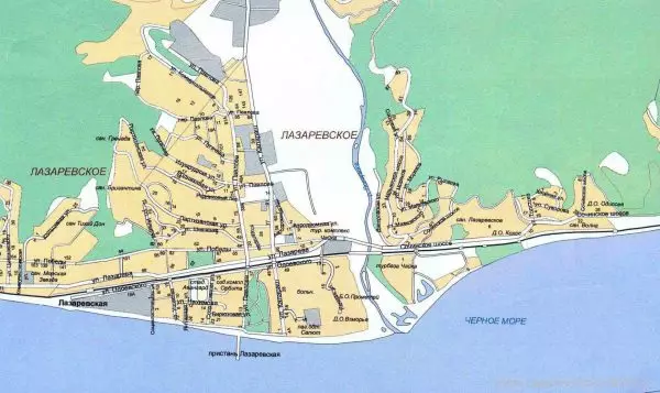 Detaljerad karta över Lazarevsky