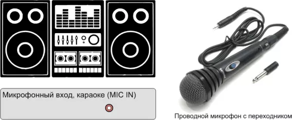 Поврзување на микрофонот со музичкиот центар