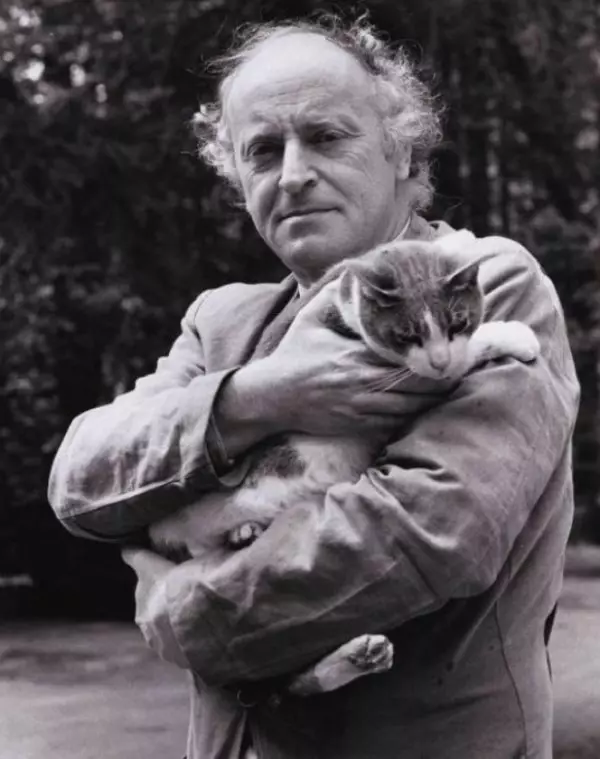 Brodsky mit Katze in der Hand