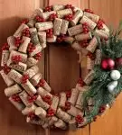 Festive wreath from wine plugs
