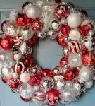 Christmas wreath from Christmas tree toys