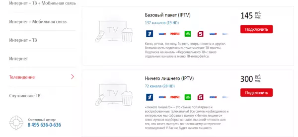 Balíky domácej televízie v Moskve