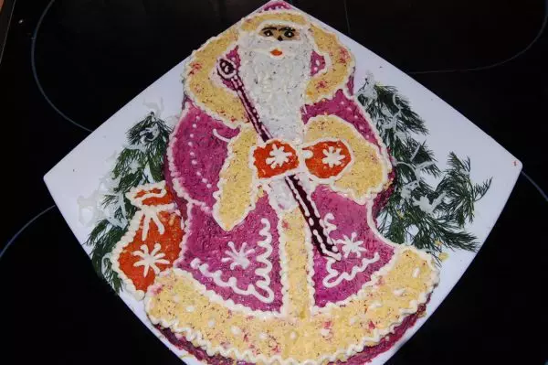 Salad in the form of Santa Claus