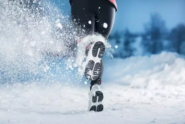 Jogging in the snow