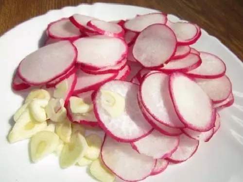 Sliced ​​vegetables