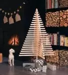 Dřevěná paluba vánoční strom