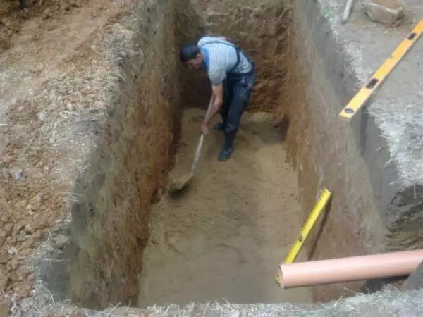 Pit under septic.