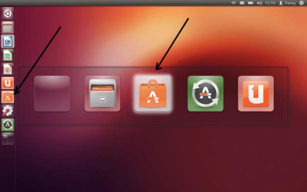 Desktop katika Ubuntu Linux.