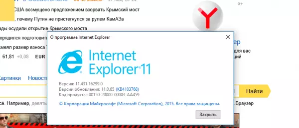 Hoe om Internet Explorer Browser op te dateer - hoekom en wanneer dit klaar is, gaan na die beskikbare weergawe en sit 'n nuwe een 4440_2