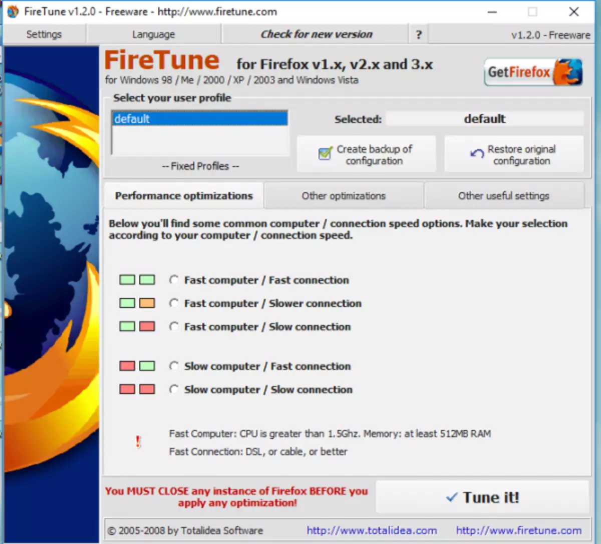 창 Firetune.