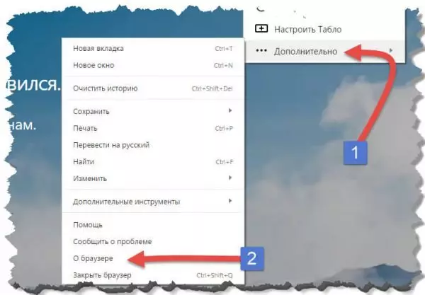 Yandex.browser संस्करण के बारे में जानकारी प्राप्त करना
