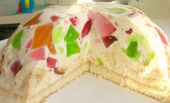Cake Broken Glass (Mosaic): Step-by-step na mga recipe na may mga larawan at video 4533_9