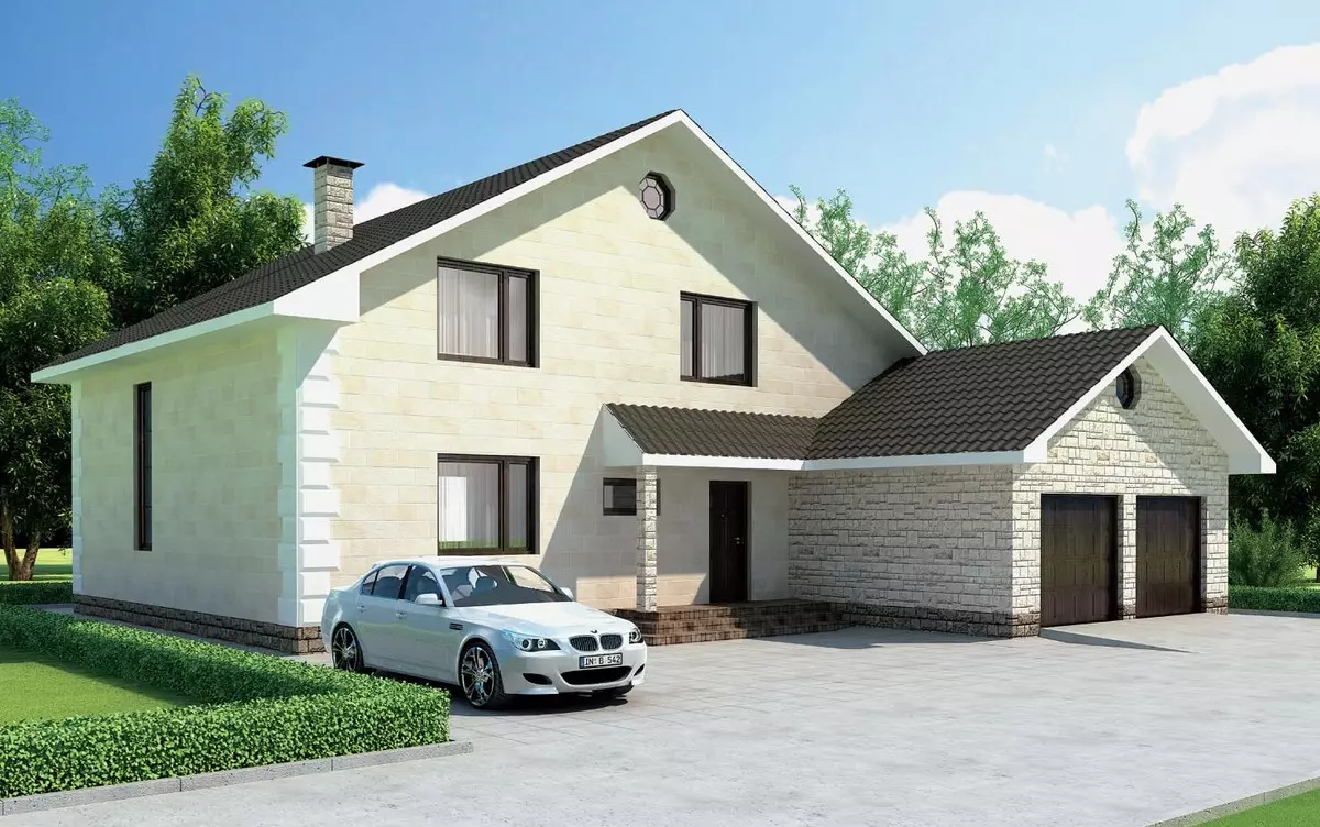 Proyek rumah dengan garasi di bawah satu atap, yang harus diperhitungkan selama konstruksi, dan bagaimana beroperasi