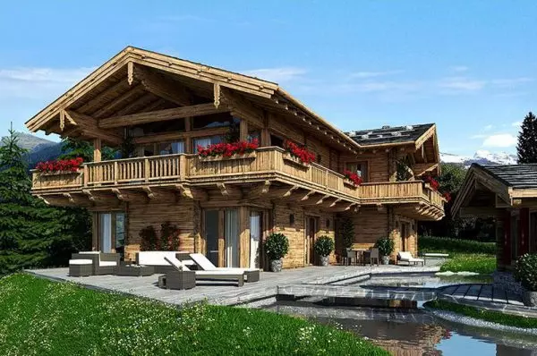 Chalet Style House mei outdoor pool