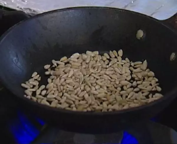 Seeds in a frying pan