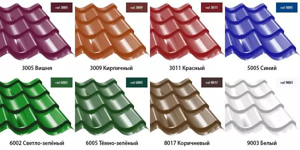 Gama de culori de acoperiri pentru țiglă metalică