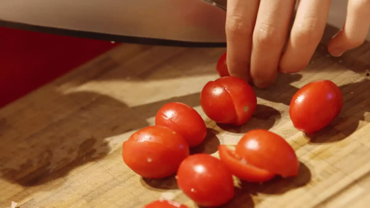 Skiver tomater kirsebær