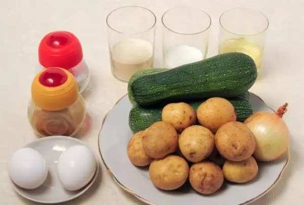 Produk untuk membuat pancake kentang dengan zucchini