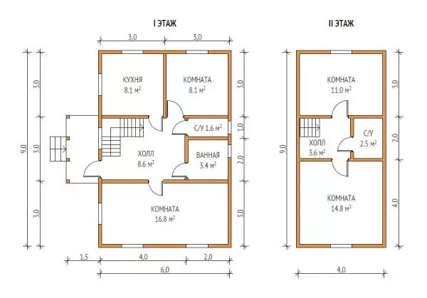 Hausplan mit Dachboden