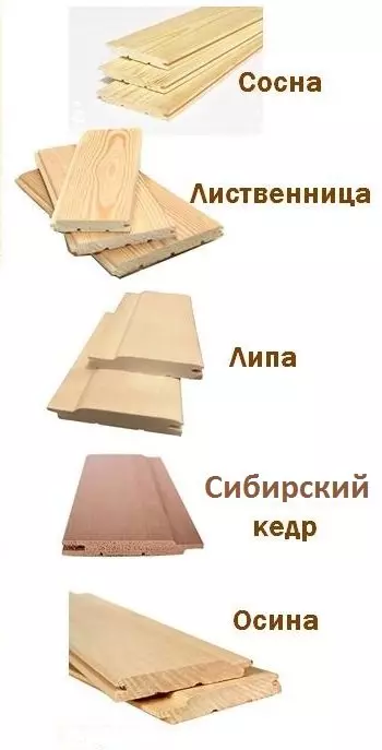 Căptușeală din diferite rase de lemn