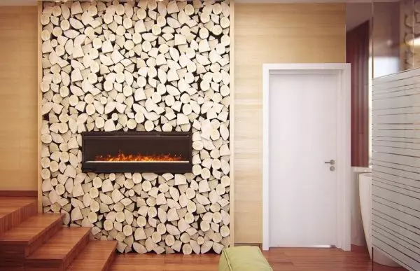 Декоративна стена на дърва за огрев