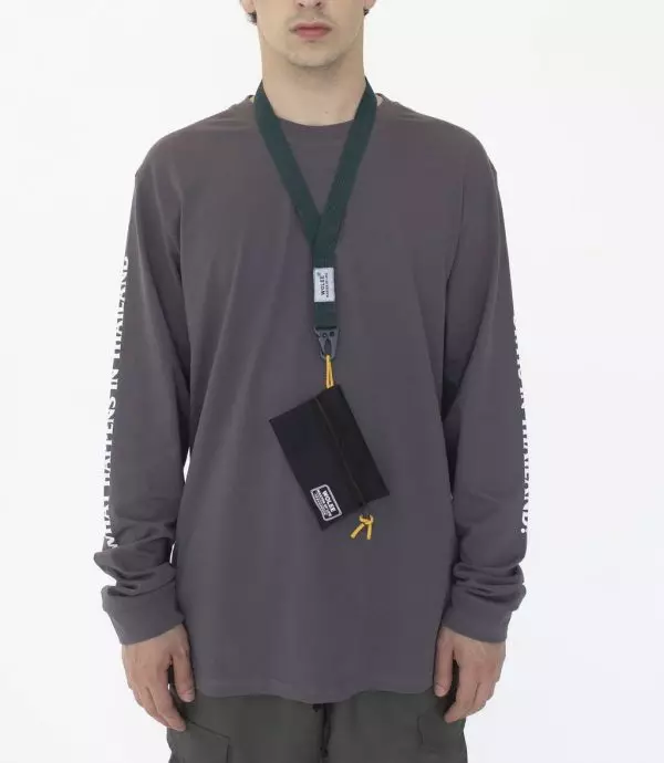 male wallet on the neck