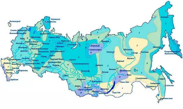 Mapa mapiri a Russia a Russia