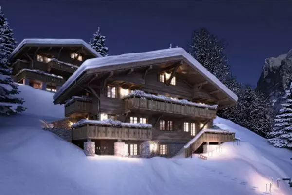 Кенен чатырдын тиштери менен Alpine Chalet