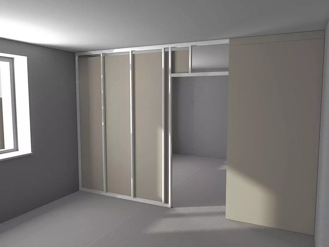 Partición interior para zonificación de Gypsobarton Rooms: Features de diseño, Pros y Contras, Instrucciones Cómo hacerte