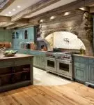 Provence style in the design of a large kitchen