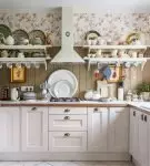Шпалери в квіточку на кухні в стилі прованс