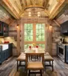 Kitchen in chalet style in a country house