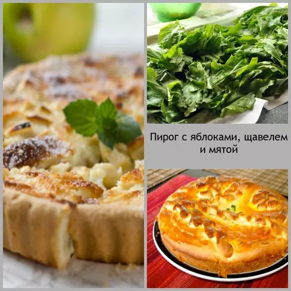 Pie ვაშლი, sorrel და პიტნის